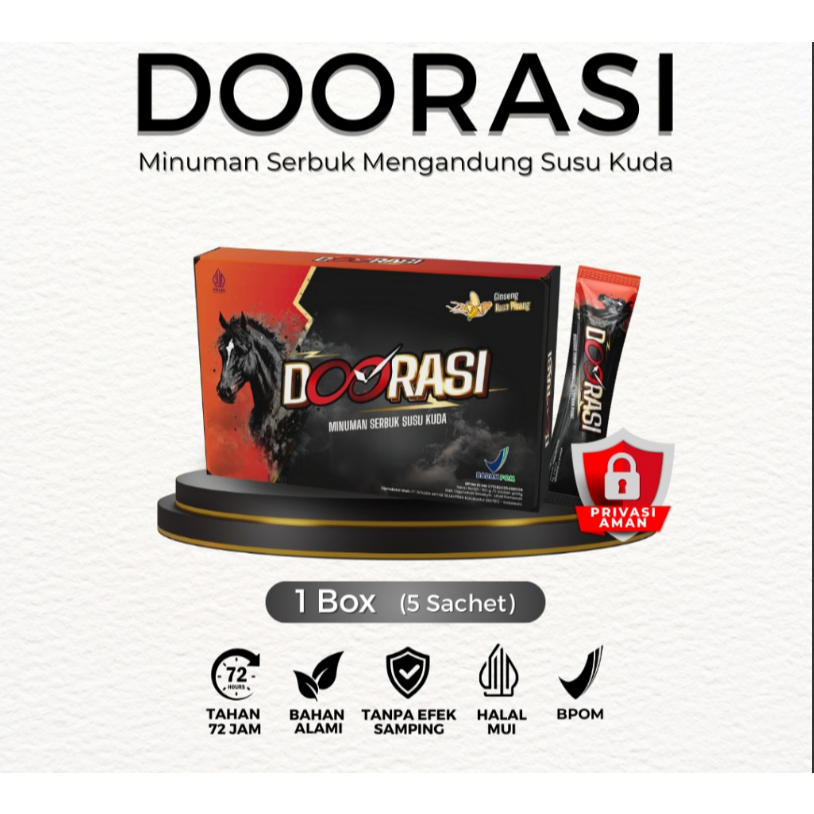 Jual DOORASI - Ginseng Botanical Susu Kuda 1 Box isi 5 Sachet Suplemen ...