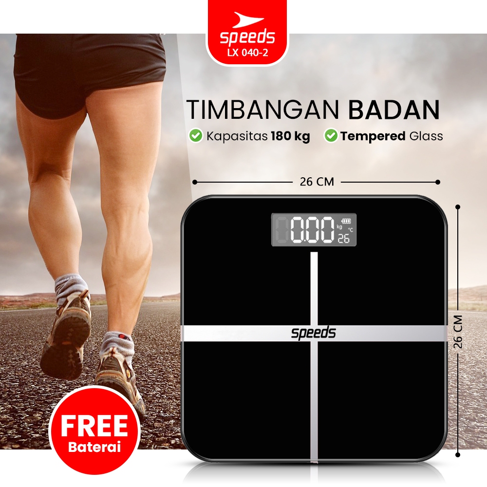 Jual SPEEDS Timbangan Badan Kaca Digital 180kg Scale Kaca Berat Mini ...