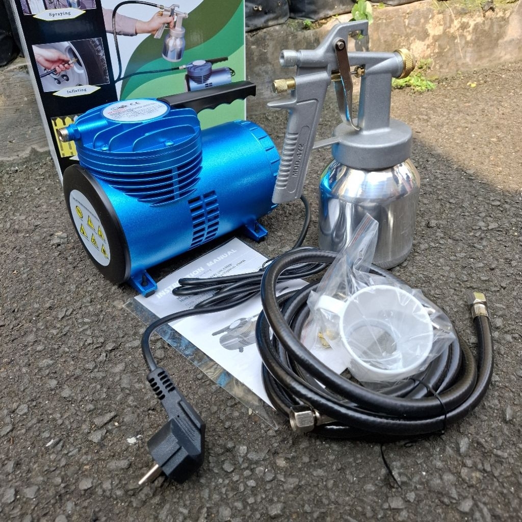 Jual Mini Air Compressor Set Spray Gun / Mesin Kompresor Mini Semprot ...