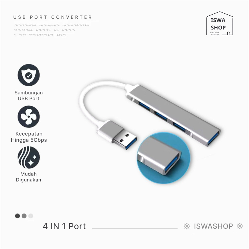Jual Converter USB HUB Colokan USB TO 4 USB Port - Silver | Shopee ...