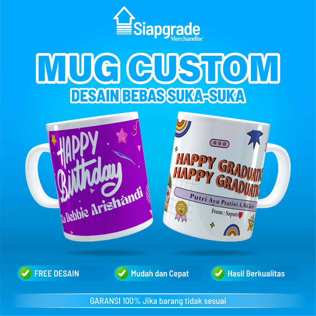 Jual Mug Custom Desain Sendiri – Cetak Satuan 1 Hari Jadi | Souvenir ...