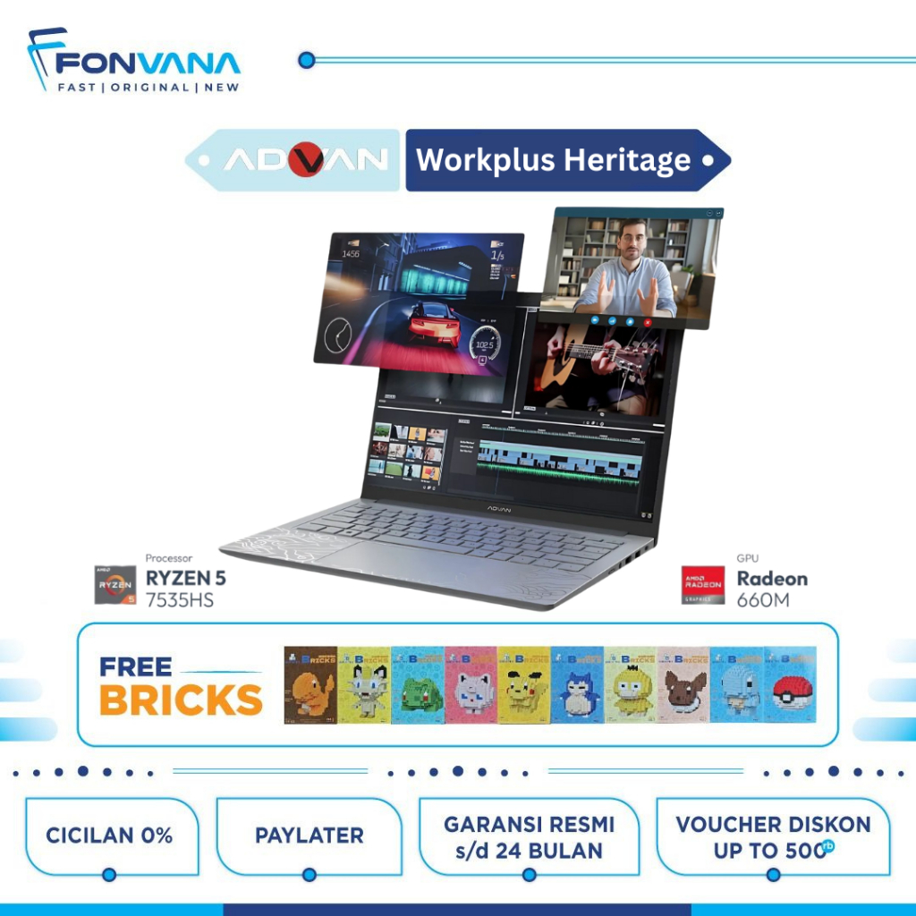 Jual ADVAN Workplus Heritage AMD Ryzen 5 7535HS - RAM 8GB SSD 512GB 14'' IPS WUXGA | Garansi ...