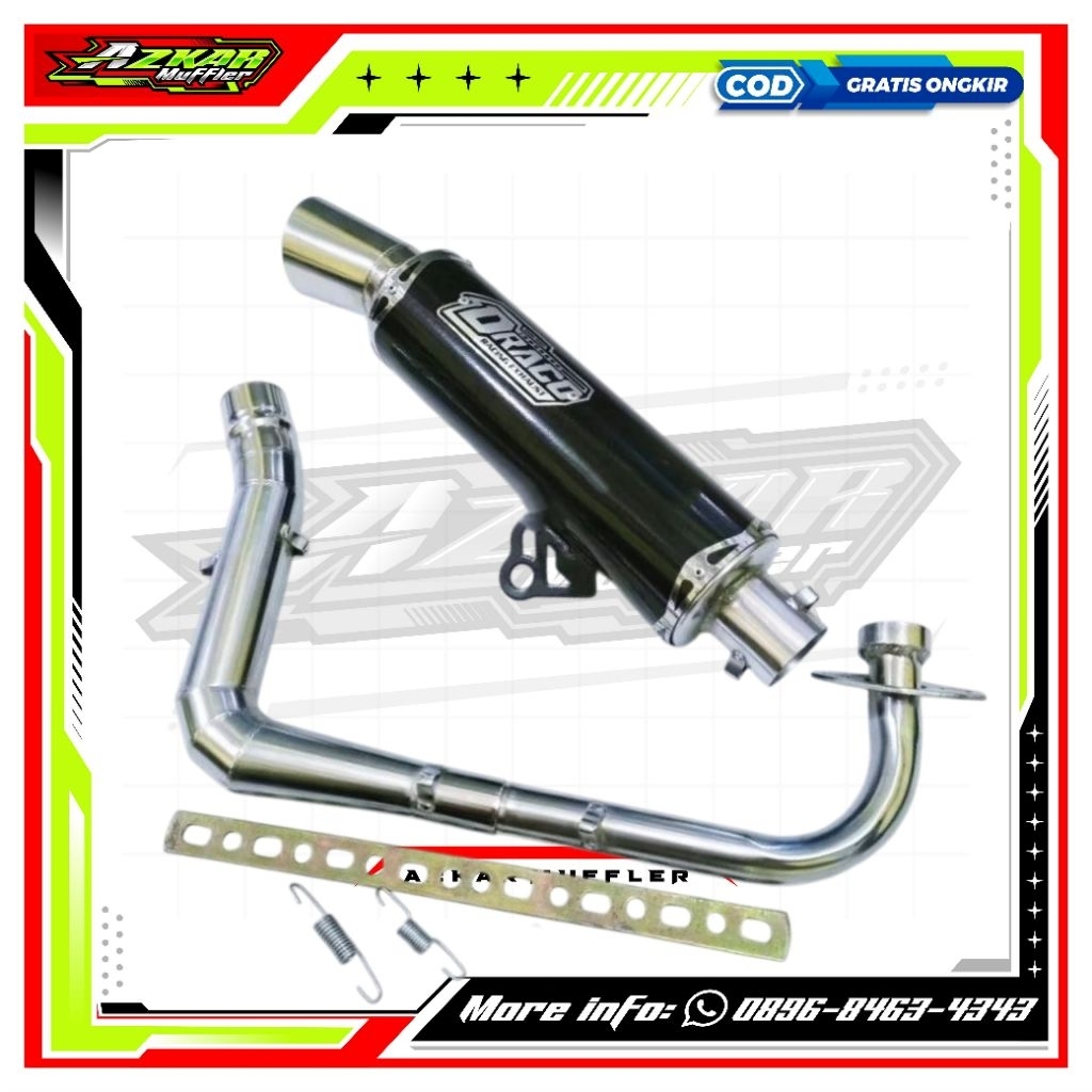 Jual Knalpot Samlong Racing DRACCO FULL SYSTEM HITAMBEAT VARIO MIO ...