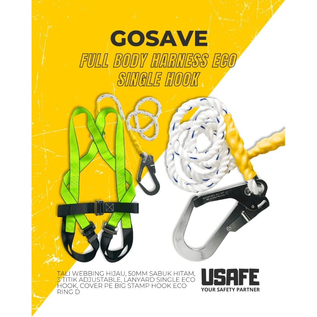 Jual Full Body Harness Gosave Eco Single Big Hook | Shopee Indonesia