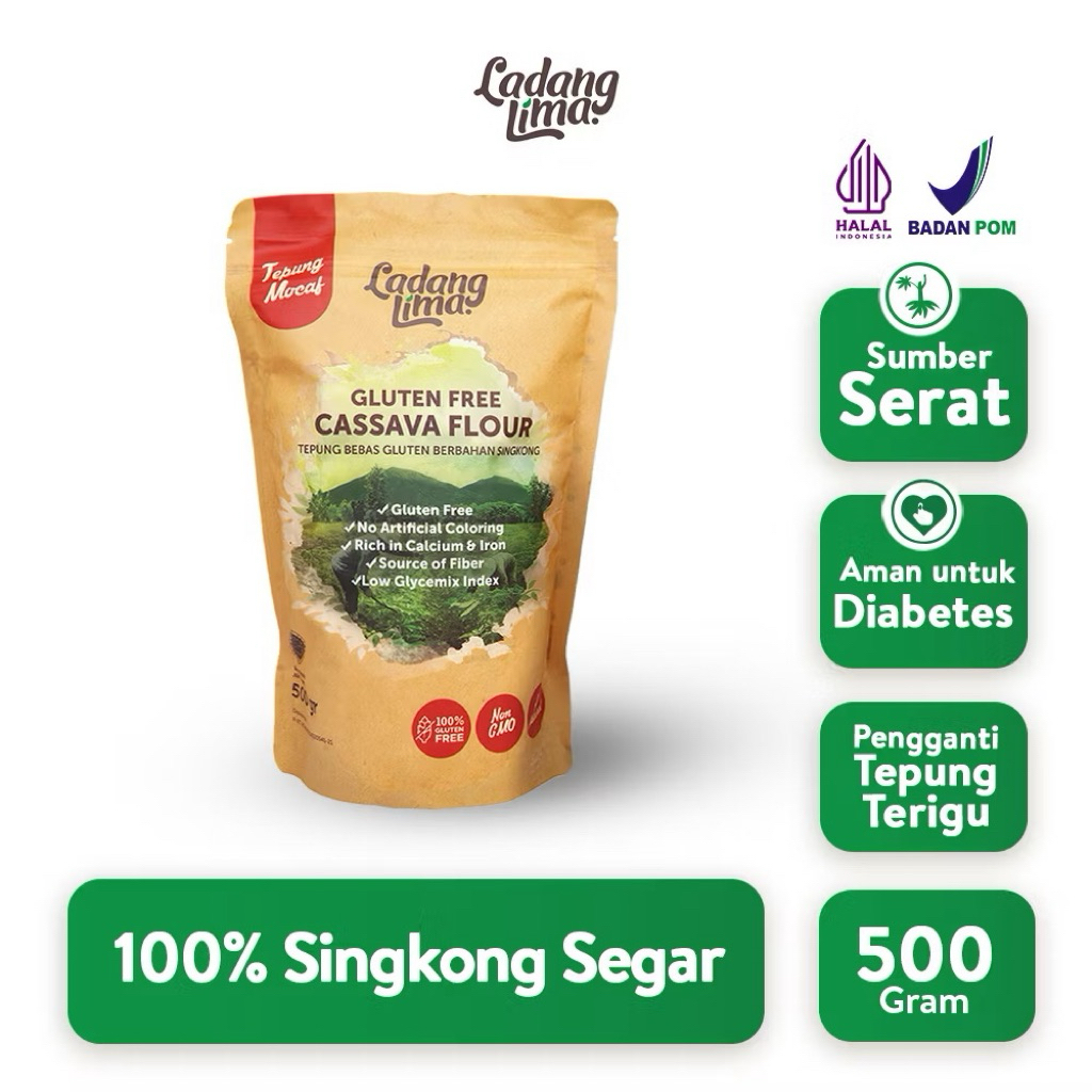 Jual LADANG LIMA Tepung MOCAF Gluten Free Tepung Singkong Cassava Flour ...