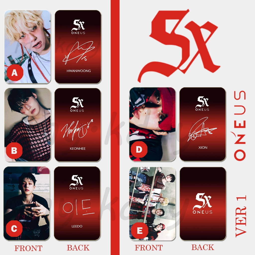Jual PC-1999, Unofficial Photocard ONEUS 5X 2 sisi | Shopee Indonesia