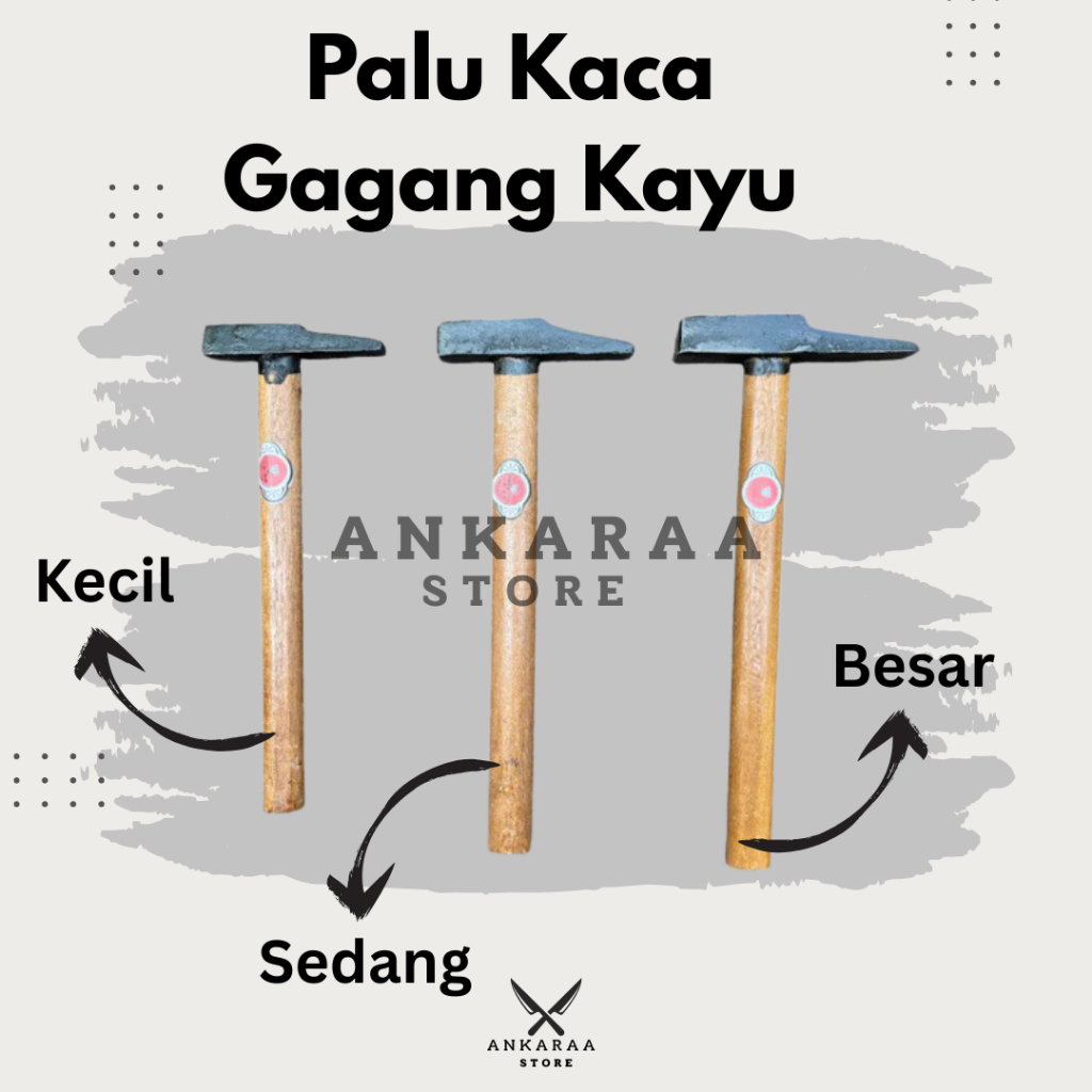 Jual Palu Kaca Besi Cor Gagang Kayu Alat Tukang Ukuran Kecil, Sedang ...