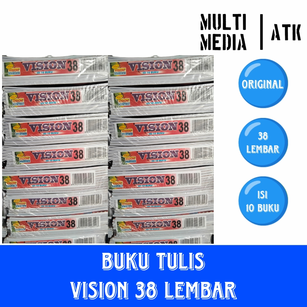 Jual VISION 38 Lembar Buku Tulis - 1 Pak Isi 10 | Shopee Indonesia