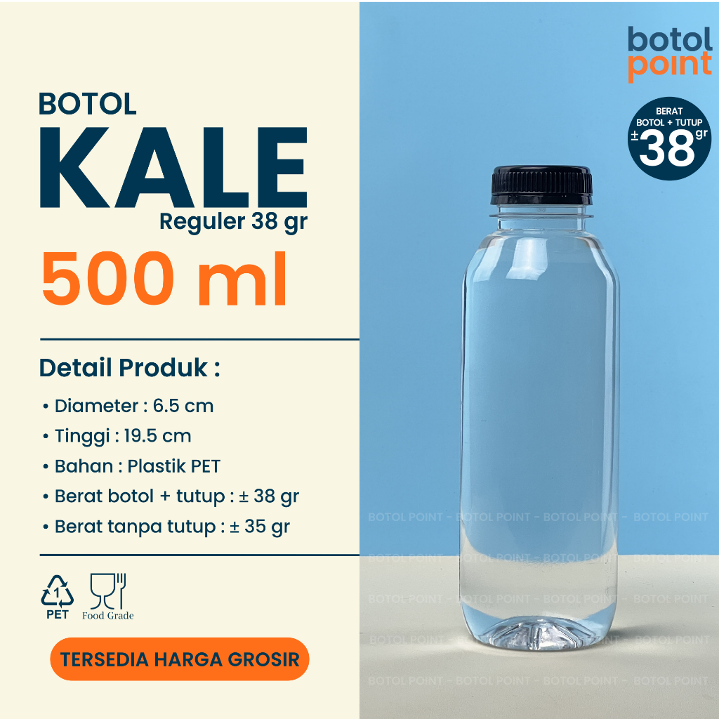 Jual Botol Kale 500ml REGULER - Botol Plastik 500 ml GROSIR - Botol ...