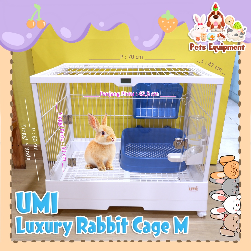 Jual UMI ACRYLIC LUXURY RABBIT CAGE M/KANDANG KELINCI PREMIUM/RABBIT ...