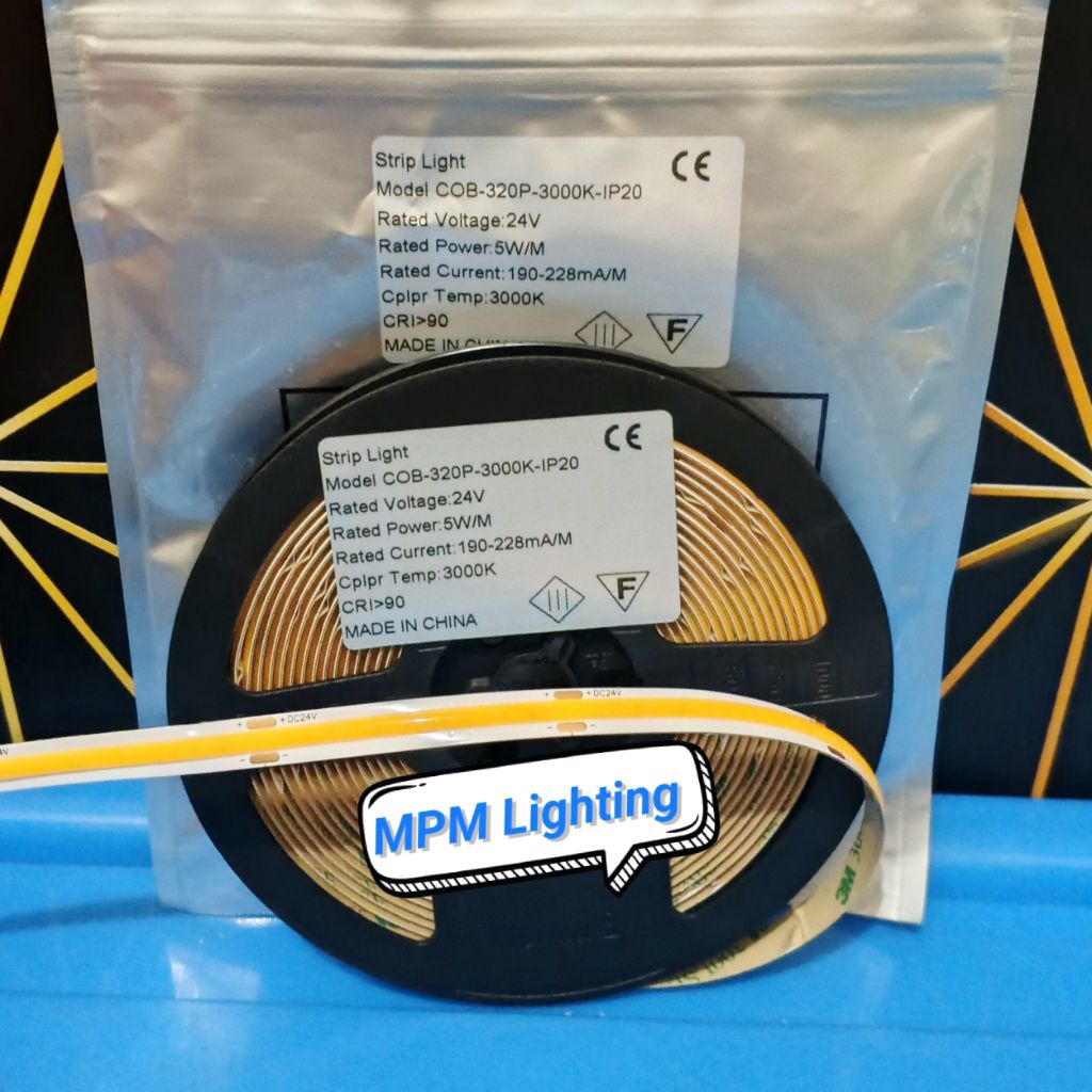 Jual LED Strip COB 24V 320P 3000K Indoor/Strip Light COB 24V 3000k IP30 ...
