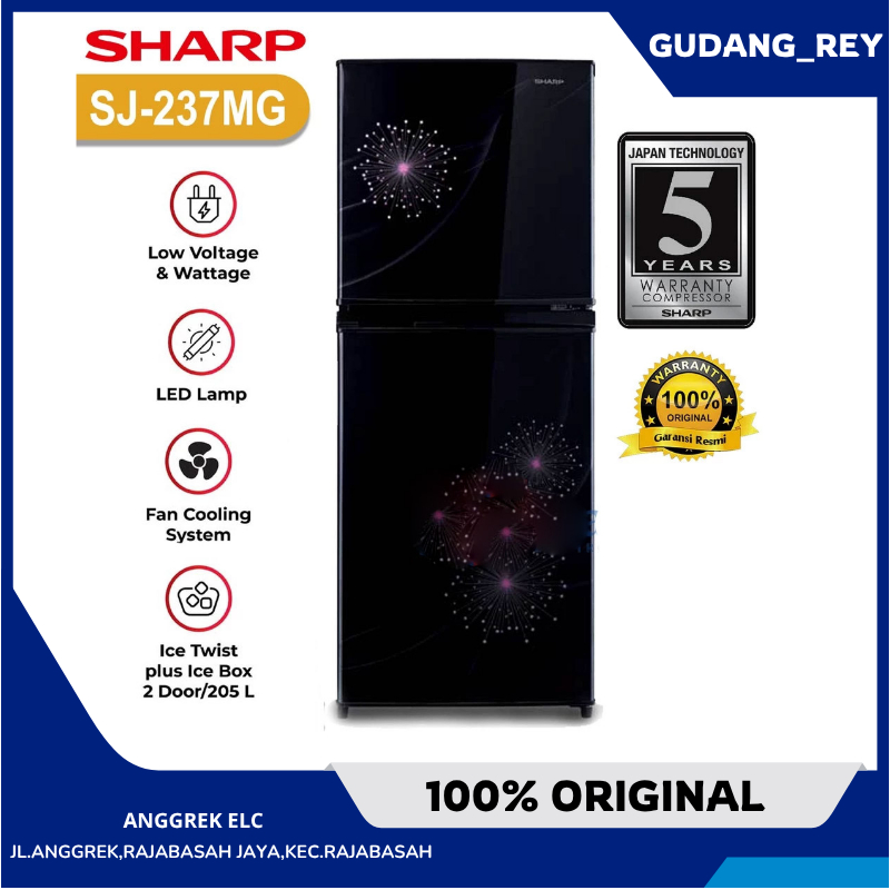 Jual SHARP SJ-237MG Kulkas 2 Pintu Top Freezer 205 Liter GARANSI RESMI ...