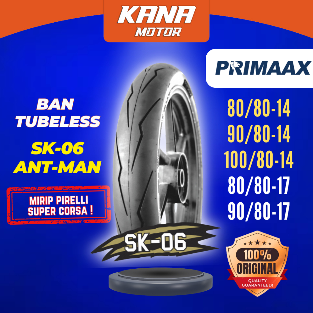 Jual BAN LUAR PRIMAAX PRIMAX SK06 DONAT TUBELESS SUPER CORSA 80/80 90/80 100/80 RING 14 R14 RING ...