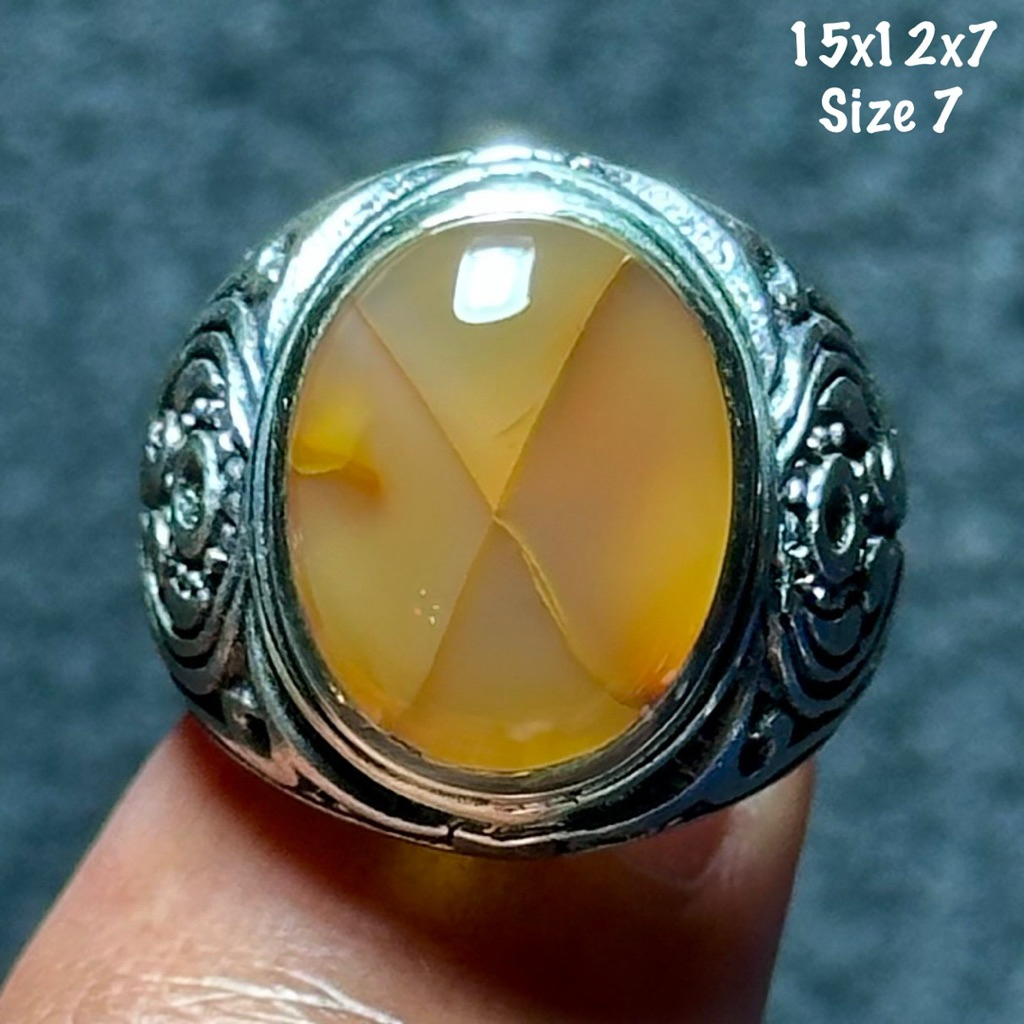 Jual Cincin Batu Akik Natural Baturaja Tapak Jalak Kalacakra Kristal ...