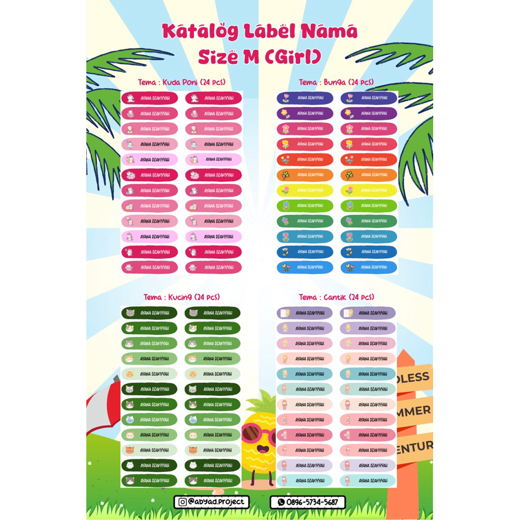 Jual STIKER LABEL NAMA ANAK BISA CUSTOM NAMA | Shopee Indonesia
