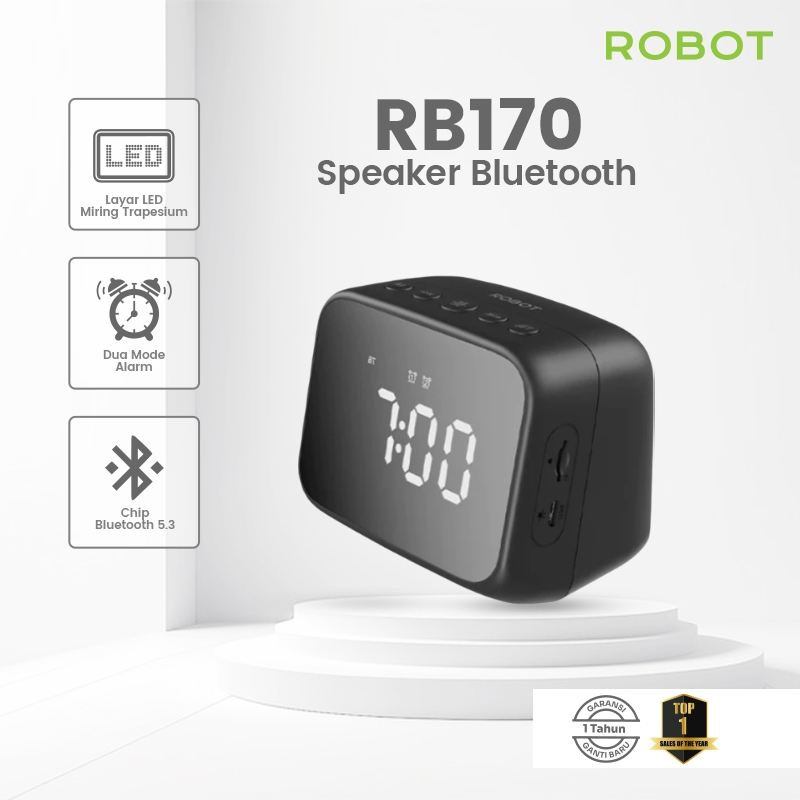 Jual ROBOT Speaker Bluetooth 5.3 with LED Display & Alarm Clock RB170 ...