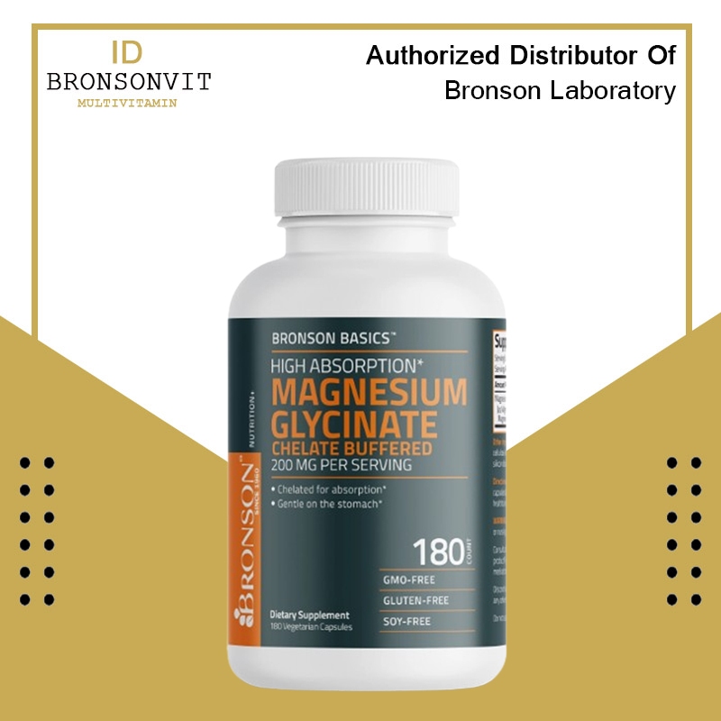 Jual Bronson Basics Magnesium Glycinate 200mg 180 Vegetarian Caps ...