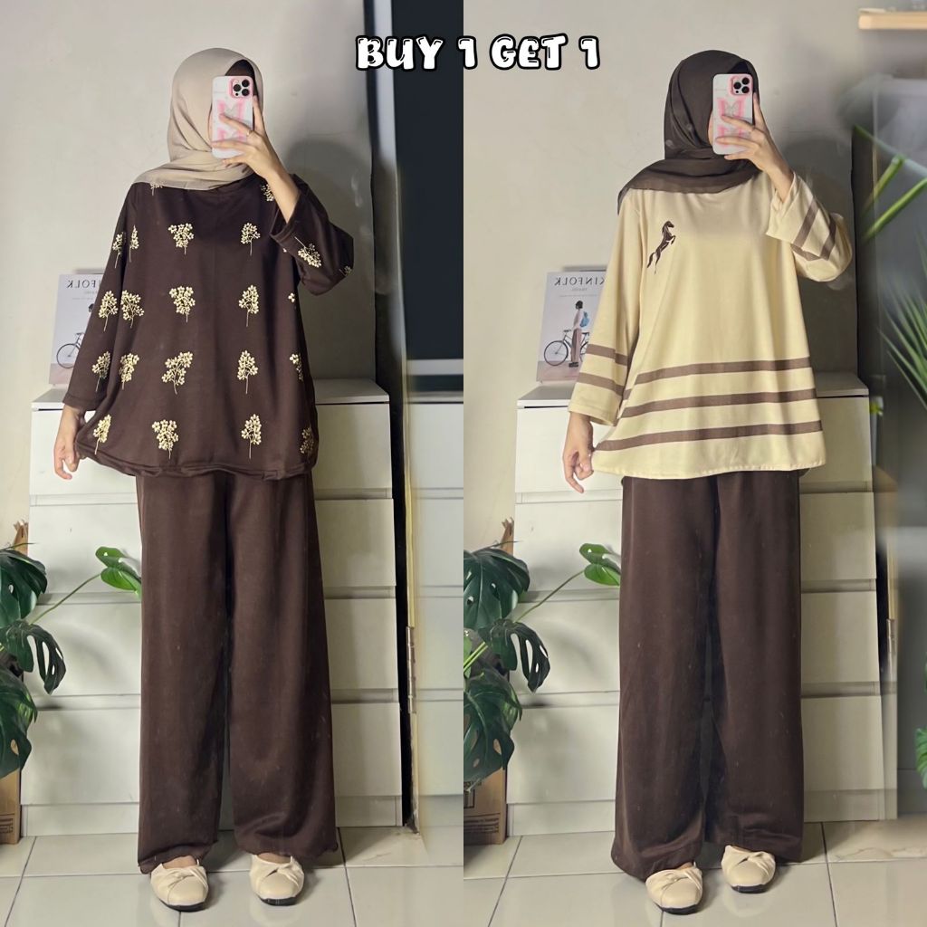 Jual NJW - BUY 1GET 1 DEFIA & MAHARA Motif List kombinasi Set Casual ...
