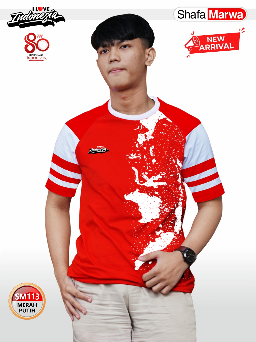 Jual SHAFAMARWA Baju Merah Putih Agustusan - Kaos Edisi Kemerdekaan 17 Agustus 113 Merah Putih ...