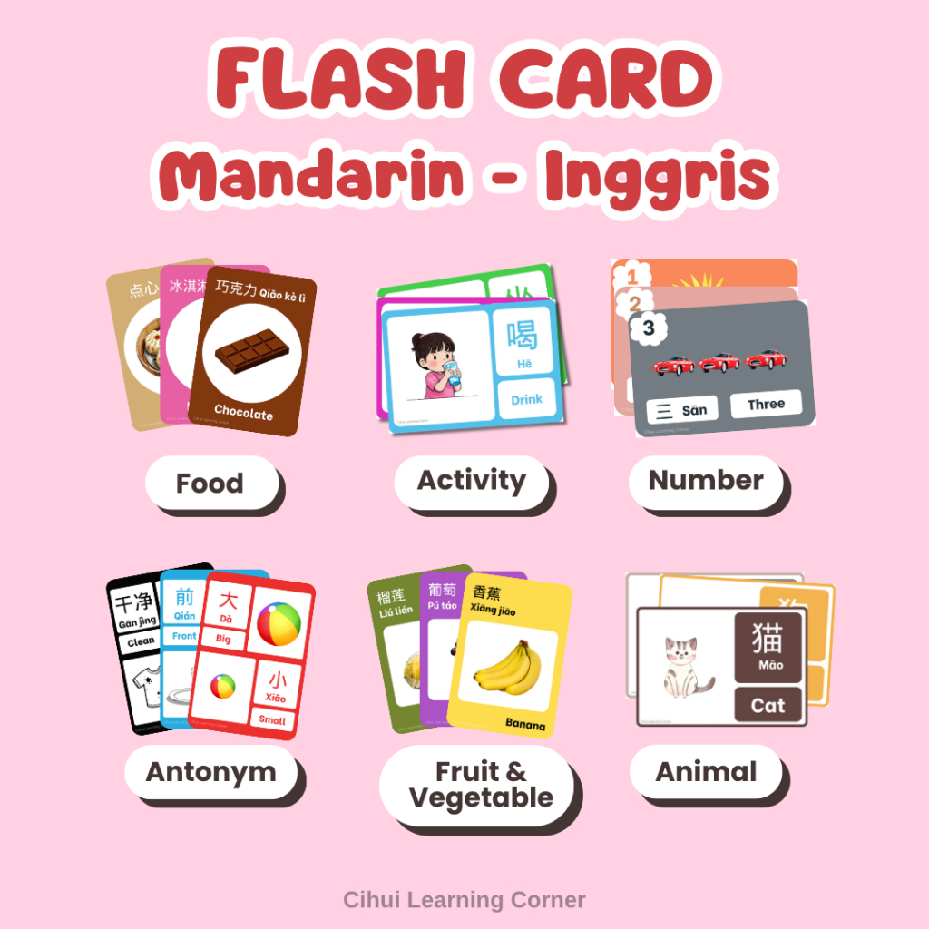 Jual Flash Card Belajar Anak (Mandarin - Inggris) Free Mp4 pelafalan ...