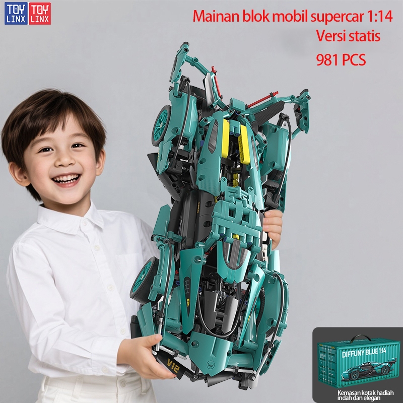 Jual Mainan mobil blok yang bisa dipasang, roda berputar, mobil blok ...