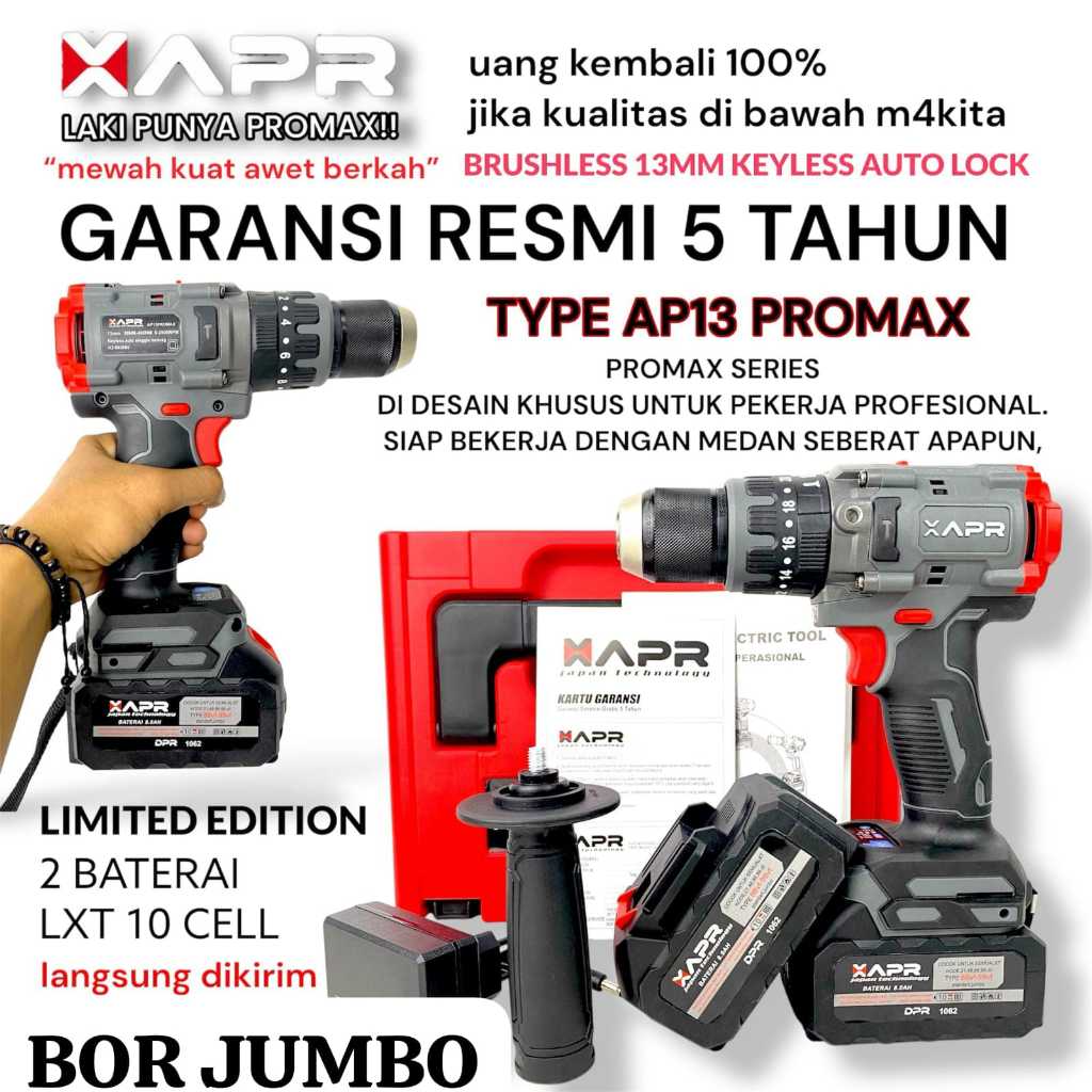 Jual PROMO APR RAJA BOR CORDLESS 13MM DAN 10MM BERGARANSI 5 TAHUN ...
