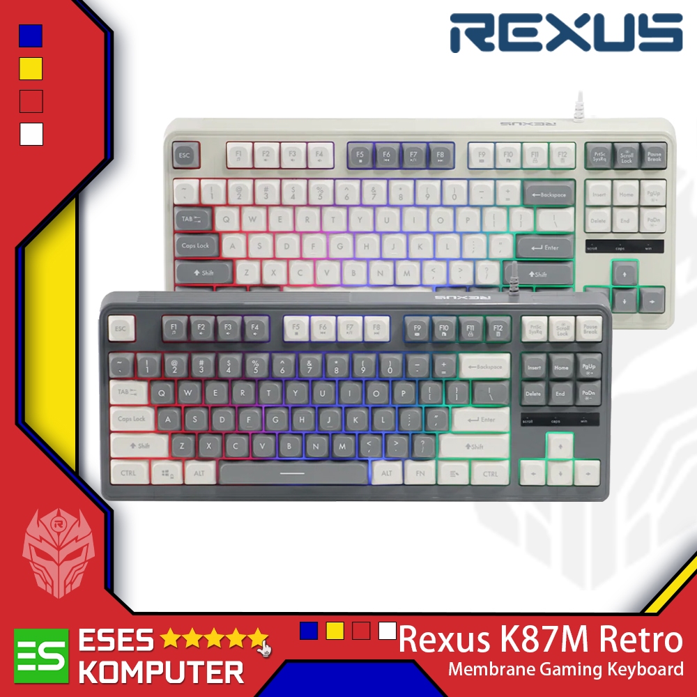 Jual Keyboard Rexus Battlefire K87M Retro RGB TKL | Membrane Keyboard ...