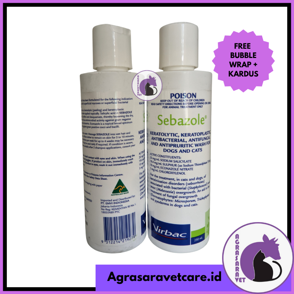 Jual VIRBAC SEBAZOLE SHAMPOO ANJING SHAMPO KUCING 250ml - SHAMPOO ANTI ...