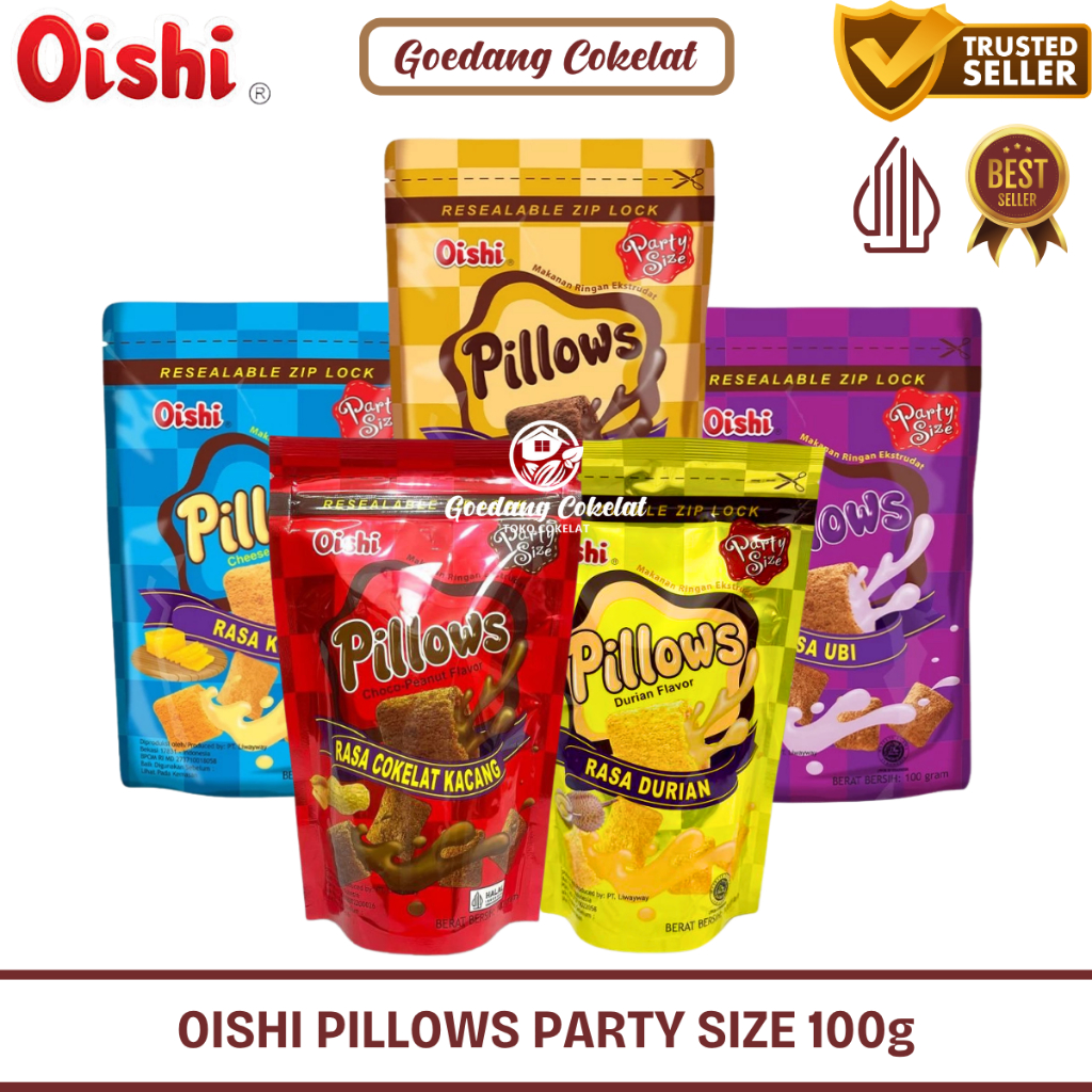 Jual Oishi Pillows Chocolate Filled Rasa Coklat / Ubi Keju Party Size ...