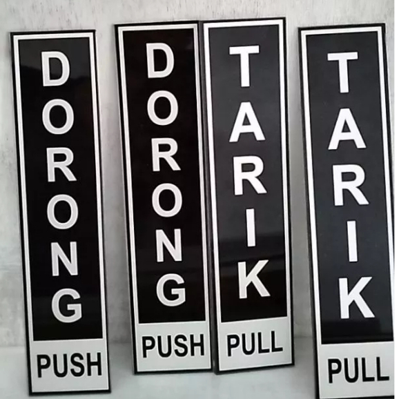 Jual AKRILIK TARIK DORONG PULL PUSH GESER 2 pcs (per pasang) SIGN BOARD ...
