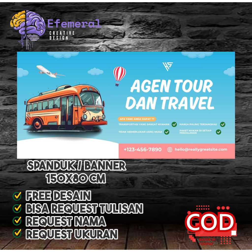 Jual Spanduk\Banner agen tour dan travele ukuran 150X80 cm bisa request ...