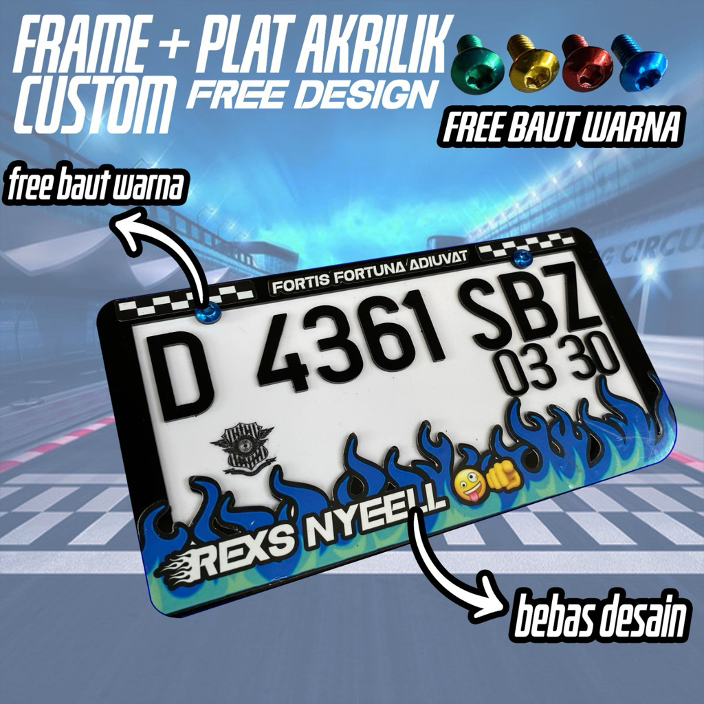 Jual FRAME & PLAT NOMOR MOTOR AKRILIK CUSTOM | PLAT NOMOR API | PLAT ...