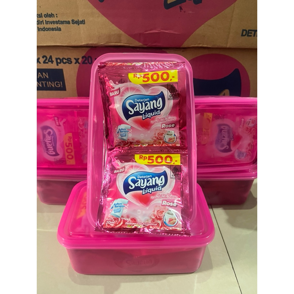 Jual ( Free Box ) Sabun Cair Detergen SAYANG Liquid 24 sachet | Shopee ...