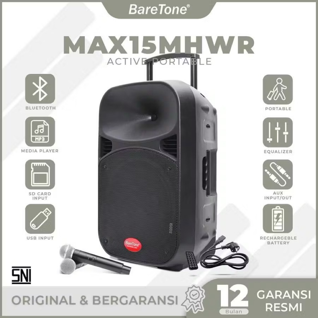 Jual Speaker Portable Meeting Wireless Baretone MAX15MHWR 15 Inch ...