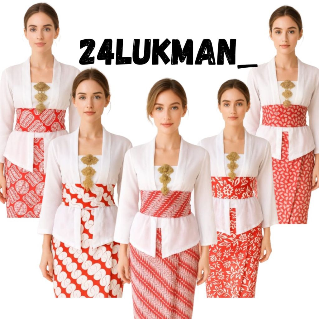 Jual Rok lilit wanita motif batik merah putih bawahan kebaya | Shopee ...