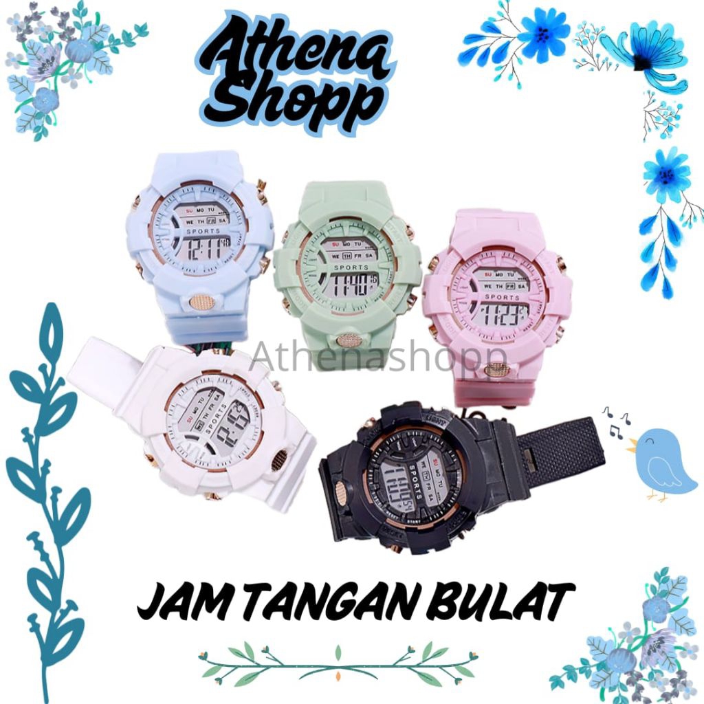 Jual Jam Tangan Ruber Digital Sport Bulat Wanita Dan Pria Fashion Gaya ...