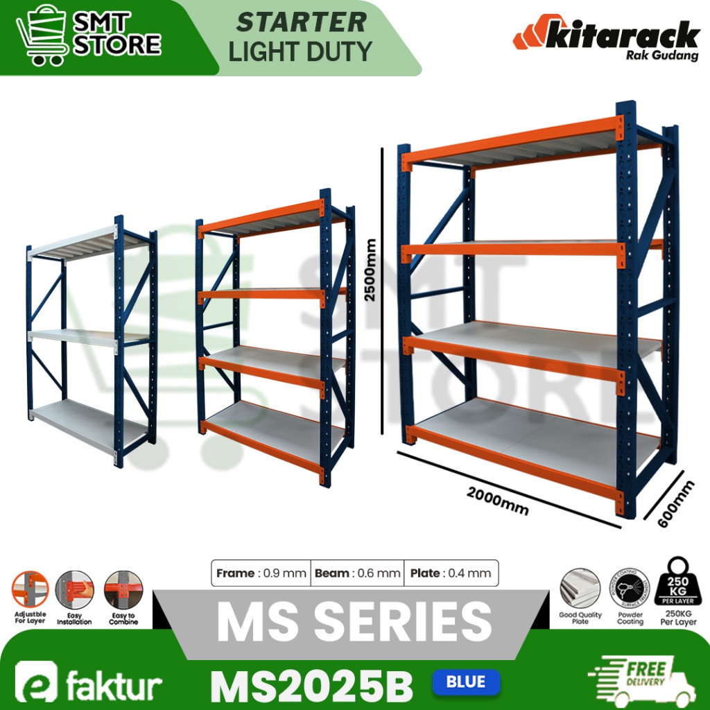 Jual KITARACK MS2025 Starter Rak Gudang Serbaguna Frame Biru 250KG ...