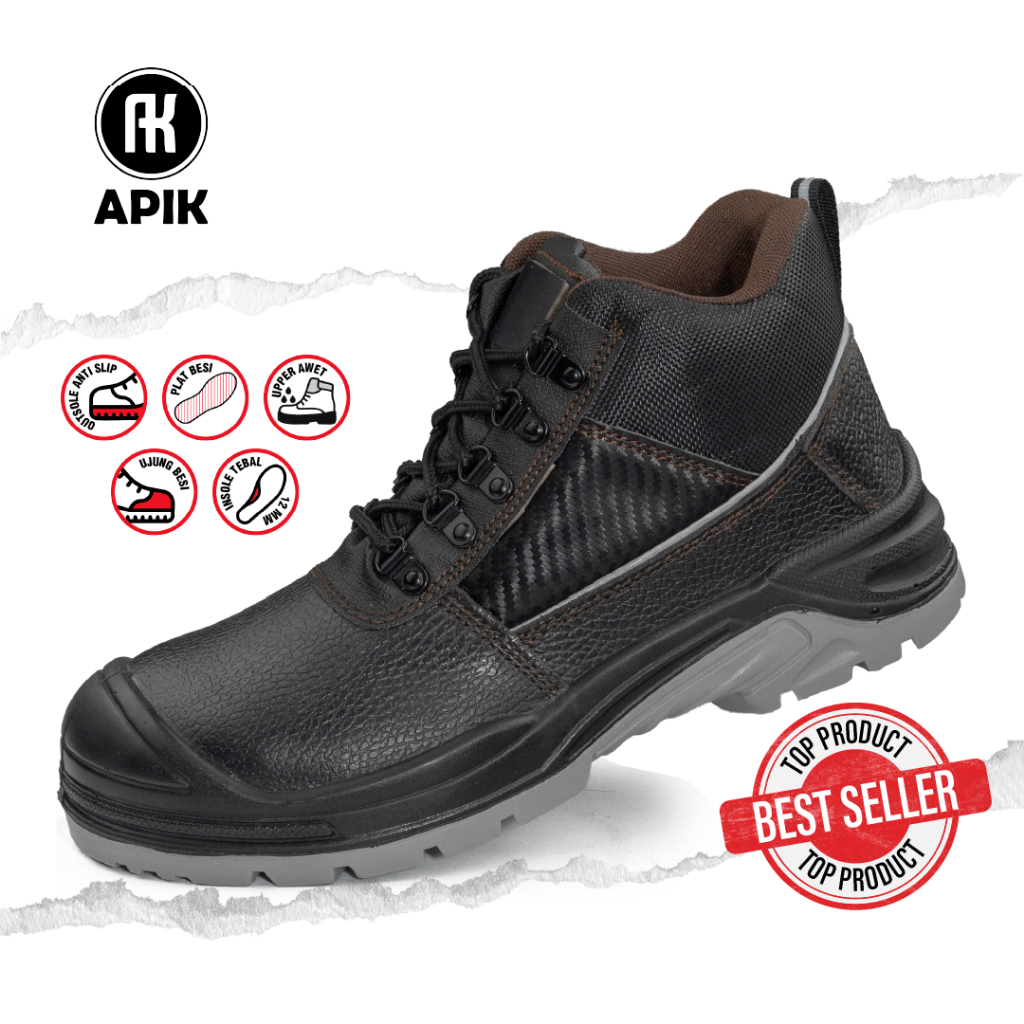 Jual Sepatu Safety Kulit Sapi Asli Alupish Apik Shoes - Sepatu Boots ...