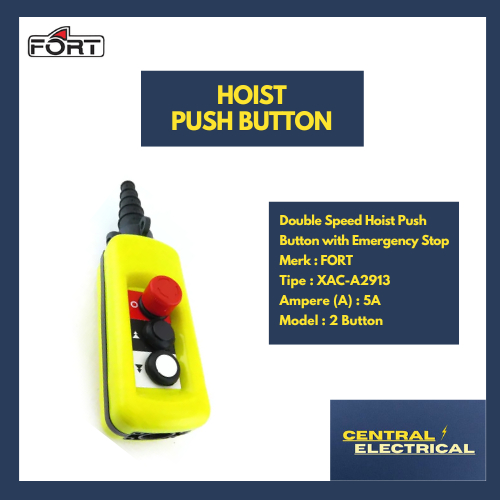 Jual FORT Double Speed Hoist Push Button with Emergency Stop 2 Button ...