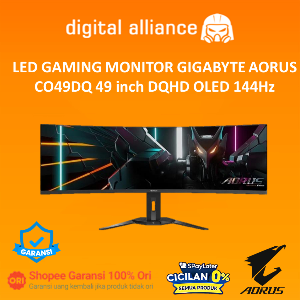 Jual LED GAMING MONITOR GIGABYTE AORUS CO49DQ 49 inch DQHD OLED 144Hz ...