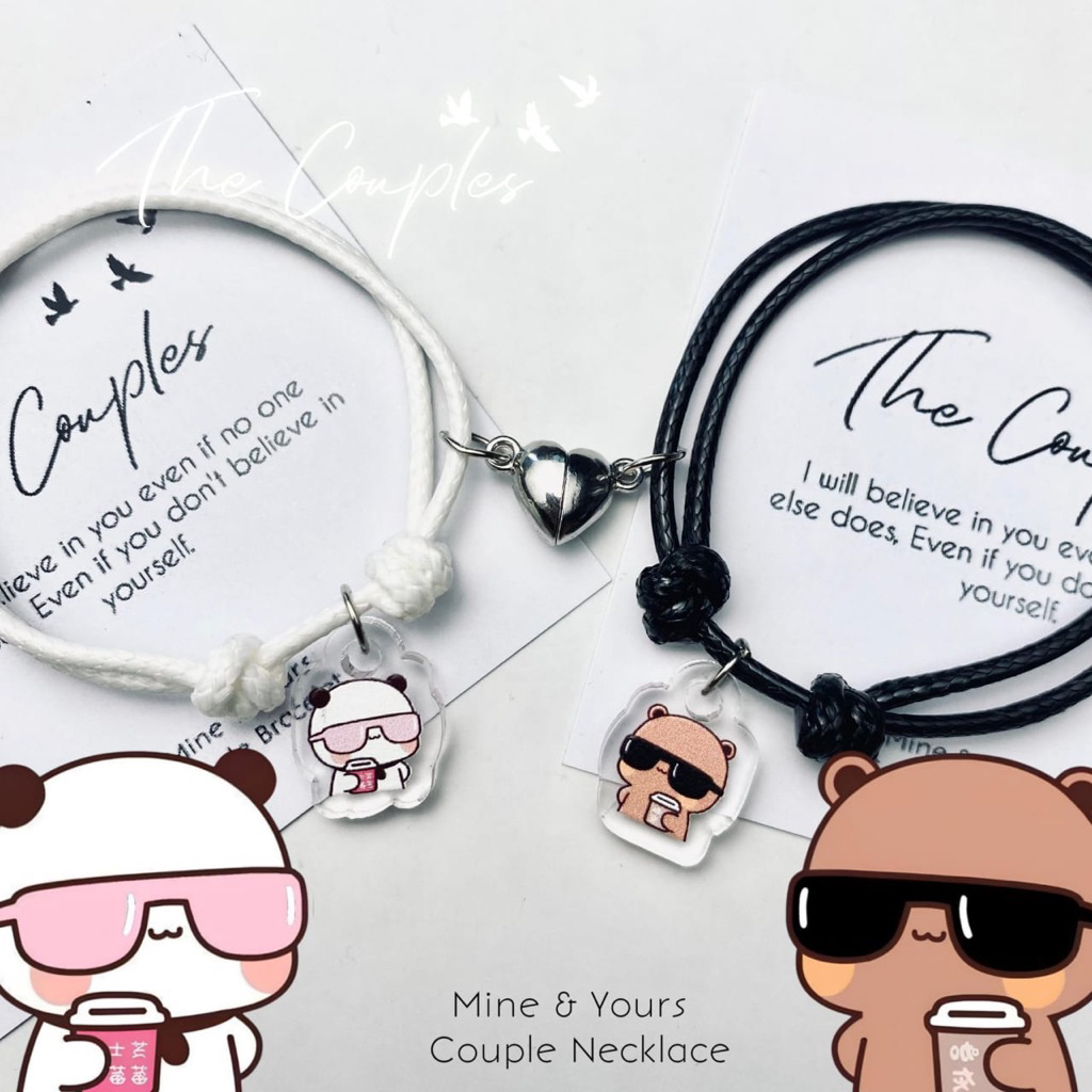 Jual NEW! Gelang Couple Magnet Liontin Beruang Couple Lucu Kekinian ...