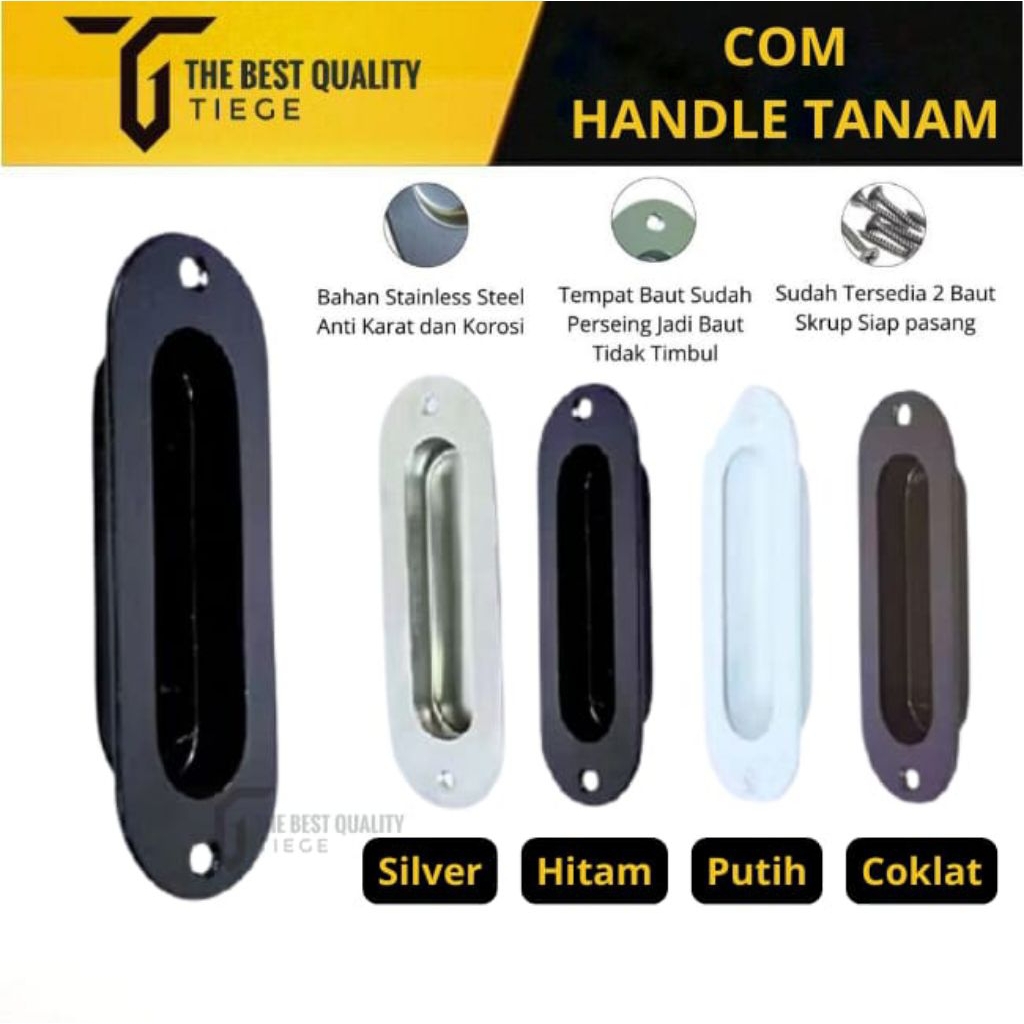 Jual Handle Tanam Kom Oval (12cm x 4cm / 15cm x 5cm) Stainless Steel ...