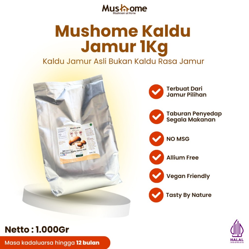 Jual Kaldu Jamur Asli 1kg - Mushome - Rendah Kalori & Lebih Sehat ...