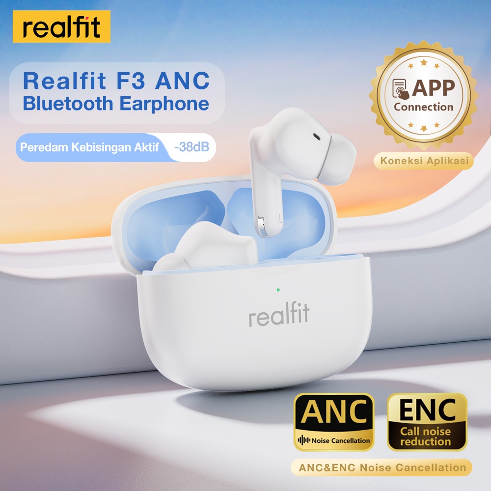 Jual Realfit F3 ANC Earbud Bluetooth Kontrol Aplikasi Suara Jernih ...