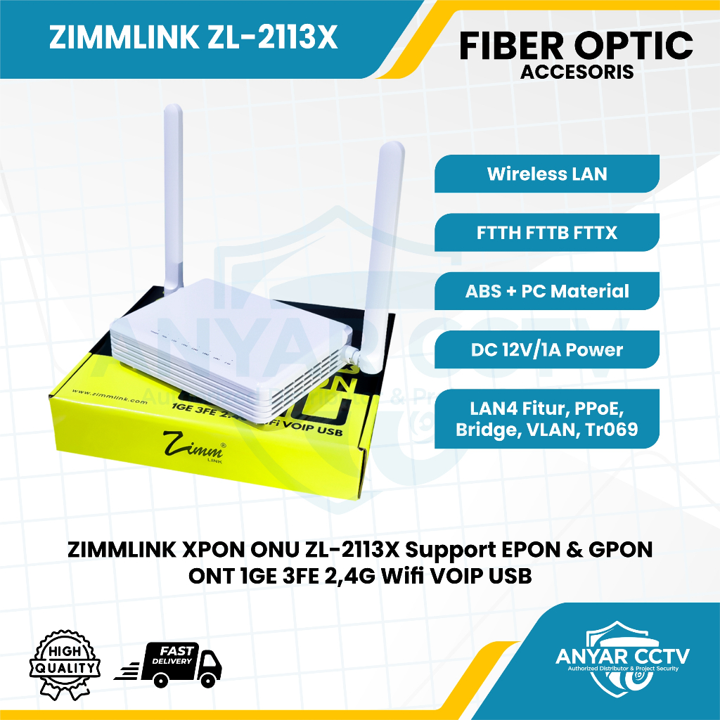 Jual ZIMMLINK ZL-2113X XPON ONU Support EPON & GPON ONT 1GE 3FE 2.4G ...