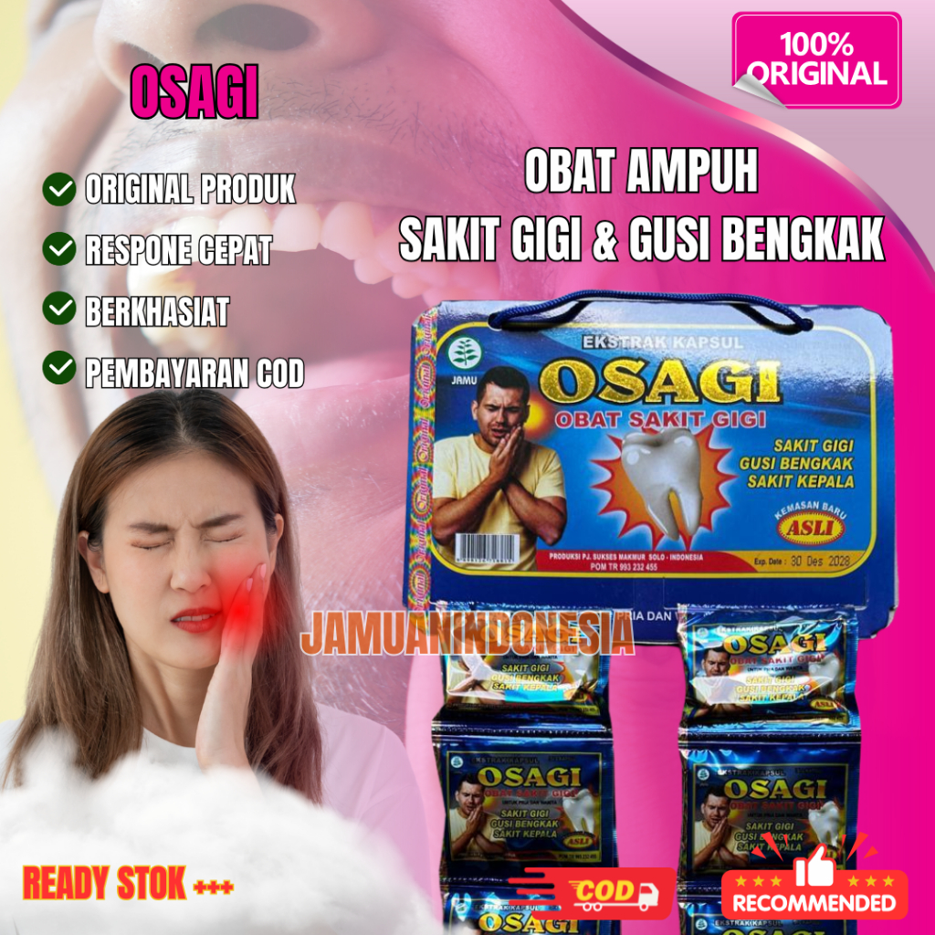 Jual Osagi Biru Tua Kapsul Original Sakit Gigi Gusi Bengkak | Shopee ...