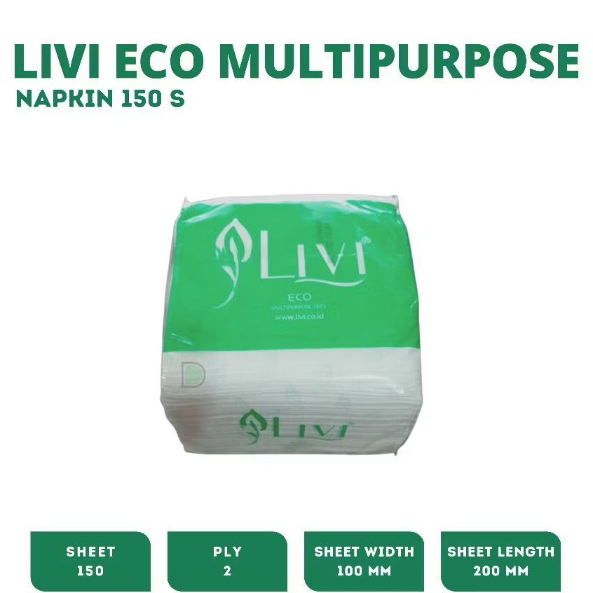 Jual TISSUE LIVI ECO MULTIPURPOSE 150 PCS(Tisue meja makan) | Shopee ...