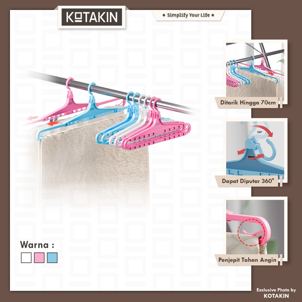 Jual Hanger Handuk Tarik Lebar Gantungan Selimut Sprei Sajadah Bahan ...