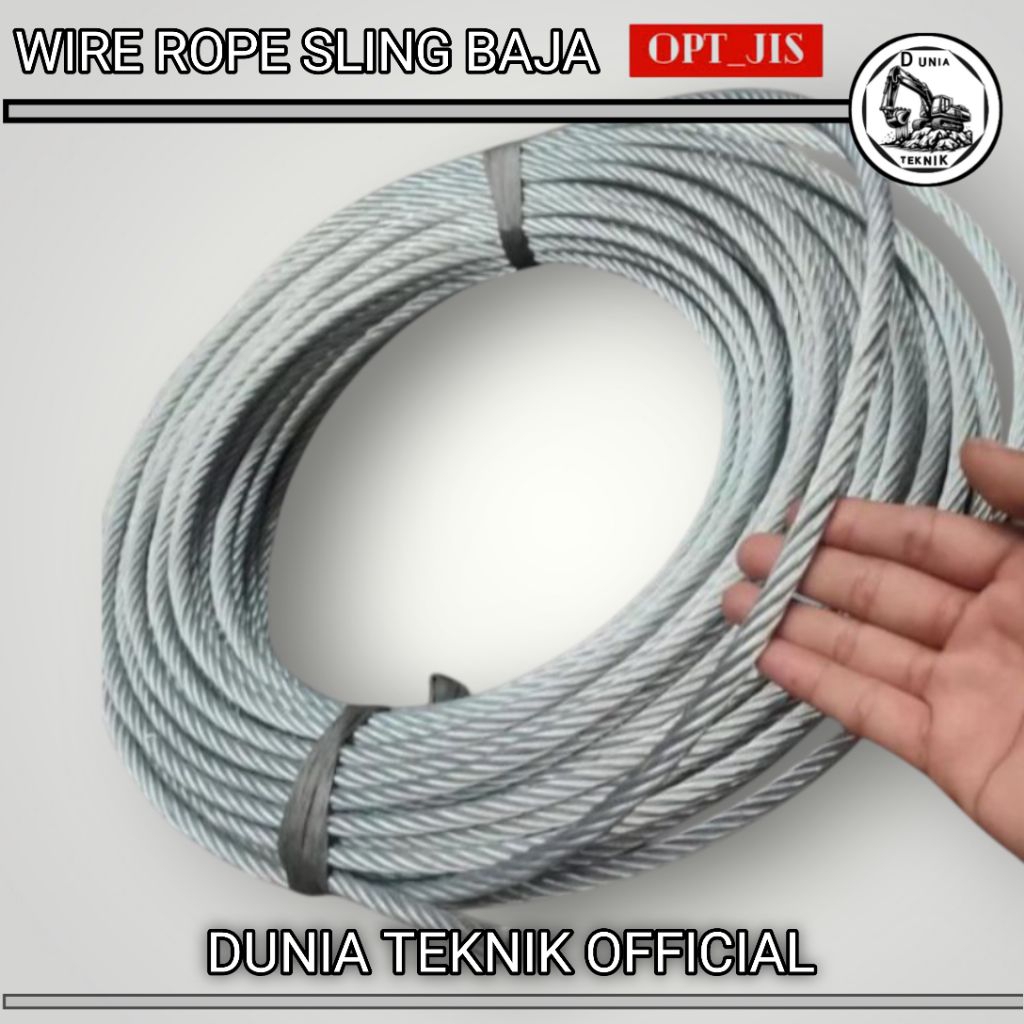 Jual Wire Rope Sling Baja 6 mm x 6 x 19 Tali Kawat Seling Baja Full ...