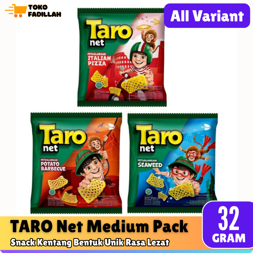 Jual Taro Net Medium Pack 32 gr - Seaweed Potato BBQ All Variant ...